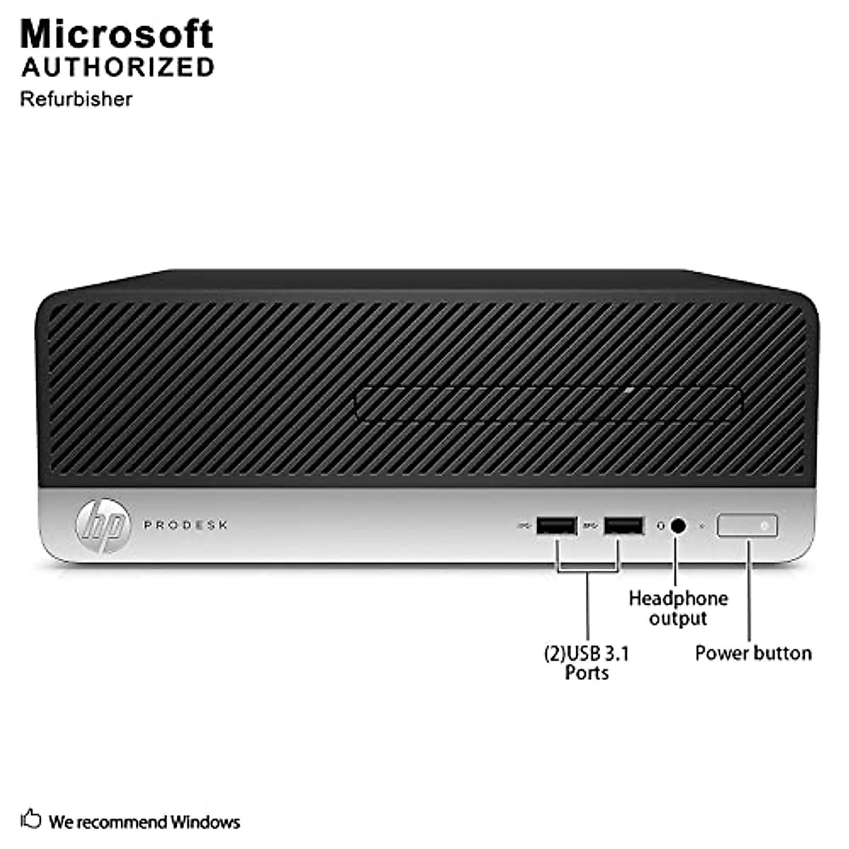 HP ProDesk 400 G5 SFF High Performance Business Desktop Computer, Intel Six Core i5-8500 up to 4.1GHz, 16G DDR4, 256G SSD, WiFi, BT, 4K Support, DP, VGA, Windows 10 Pro 64 En/Sp/Fr(Renewed)