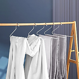 UPRA Multiple Slack/Trousers Pants Hangers 10 Pack,Anti-Rust Chrome Metal Hangers,Non Slip Rubber Coating,Space Saving,Open Ended or Easy-Slide Pant Airing Wet Clothes-Without Neckline Wrinkles,Green