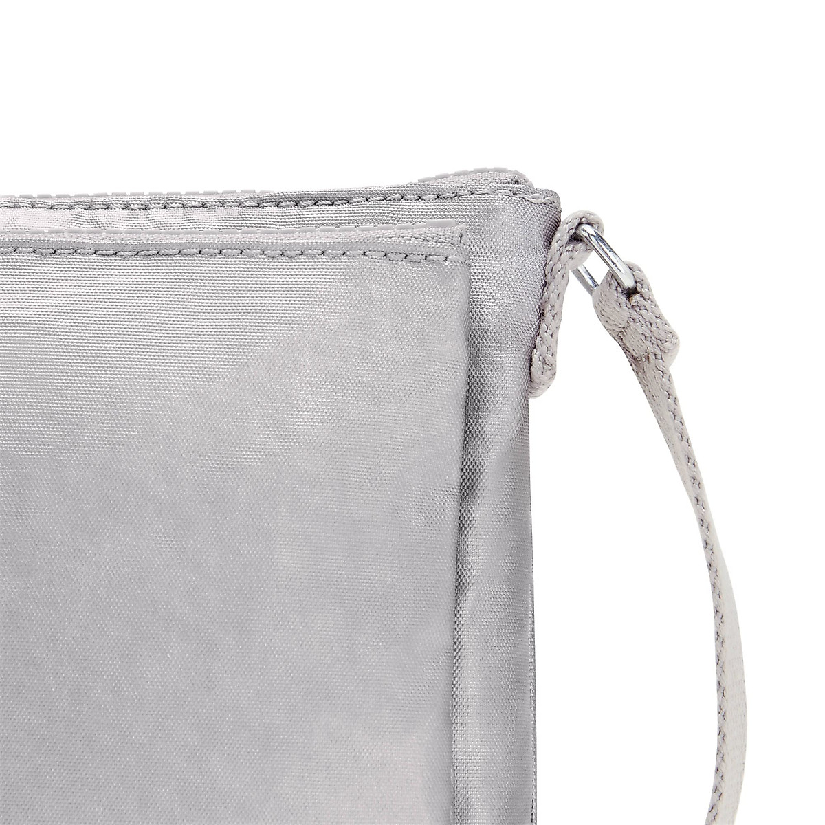 Kipling Mikaela Metallic Crossbody Bag Smooth Silver Metallic