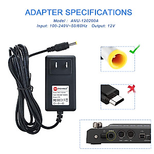 PKPOWER 12V AC Adapter Compatible with Korg PAD KAOSS KP2 KP3 R3 KA203 Dynamic Effects, Power Supply for Digital Piano KORG X50 KA-310 Micro-X 61-Key 88-Key SP170S SP-170S Micro X R3 MR-1000