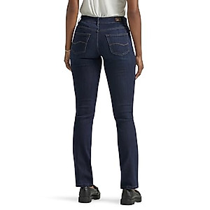 Lee Women's Ultra Lux Comfort with Flex Motion Straight Leg Jean Niagara 16 Medium