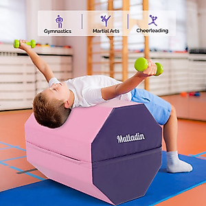 Matladin Gymnastics Octagon Mat 24"x26" Skill Shape Tumbling Backbend Trainer Exercise Mat for Preschool Kids Gym Cheerleading, Martial Art