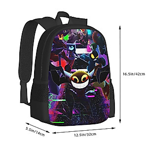Fri-day Cartoon Night Fun-kins Backpack Cartoon Laptop Backpacks Lightweight Fashion Travel Daypack Large Capacity Multifunction Adjustable Straps Bags For Women Men