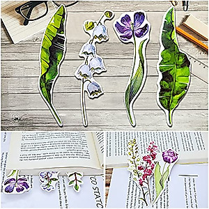 MWOOT 30Pcs Flowers Shape Bookmarks,Colorful Paper Page Clips Bookmark Set ,Creative Paper Book Markers Gifts for Book Lovers Women Girls(30 Styles)