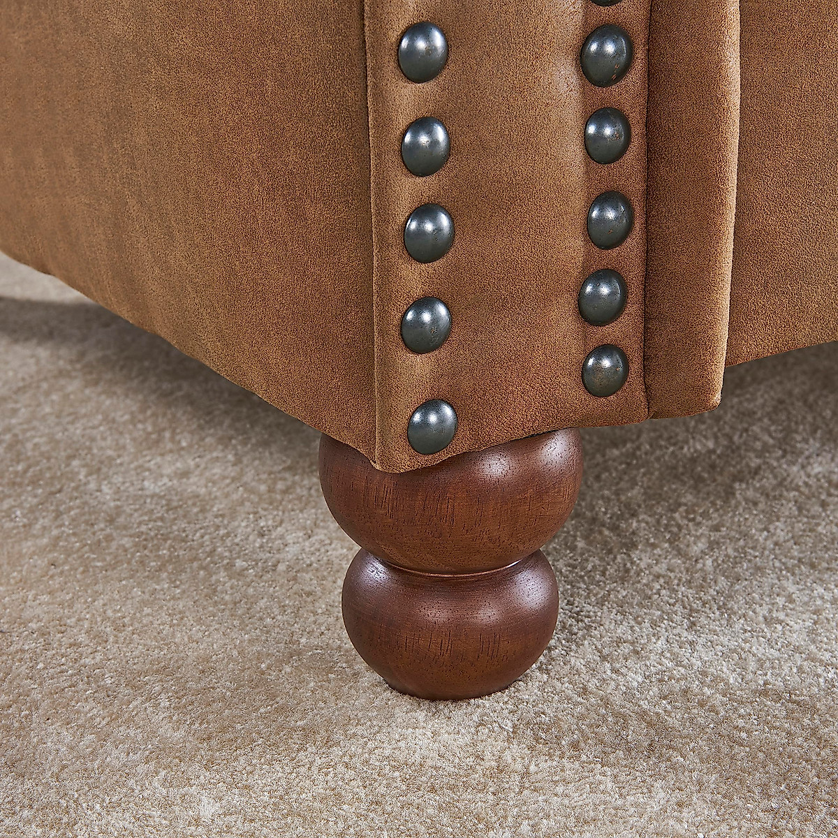 EMKK 105" L-Shape Sofa Couch with Chaise Lounge,Modern Linen Fabric Upholstery Sectional Sofá with Storage Ottoman 2 Pillows for Living Room Furniture Set, Apartment and Large Space, Brown