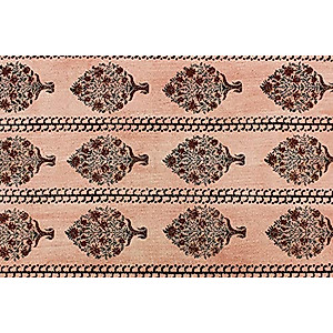 Casavani Indian Handmade Cotton Dhurrie Floral Beige Area Rug Floor Carpet For Doormat Best Uses For Bedroom,Living Room,Dining Room,Kitchen,Hallway Enterway 3x5 4x6 5x8 6x8 9x9 Feet Square