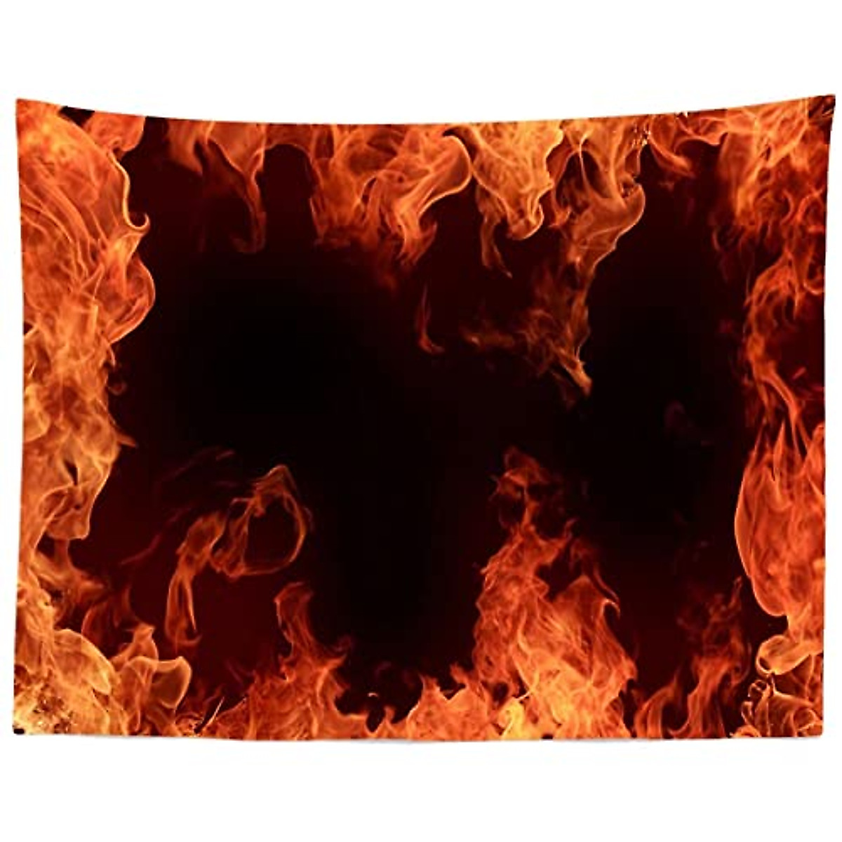 BELECO 7x5ft Fabric Fire Backdrop for Party Photoshoot Roaring Flame Backdrop Poster Black Background for Bonfire Party School Activities Birthday Party Decorations Baby Kids Adults Photo Props