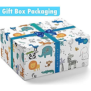 PIDOKO KIDS Wooden Baby Walker - 1 Year Old Boy Girl Gifts - Includes Stacking Sorting Cups, Zoo Themed Blocks and Book - Developmental Montessori Learning Toys for Babies 12 Months +