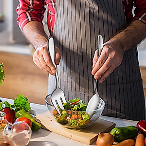 66-Piece Heavy Duty Silverware Set for 12, LIANYU Thick Flatware Set with Serving Utensils, Stainless Steel Cutlery Tableware Include Fork Knife Spoon, Mirror Finished, Dishwasher Safe