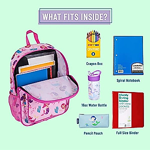 Wildkin Day2Day Kids Backpack Bundle with Lunch Box Bag (Groovy Mermaids)