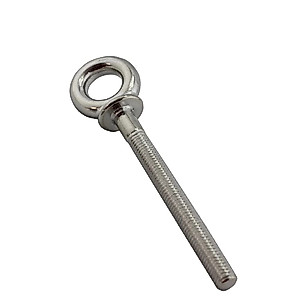Ayunwei 5 Pcs 316 Stainless Steel Long Shoulder Eye Bolts Heavy Duty Threaded Eyebolts with Nuts (M6)