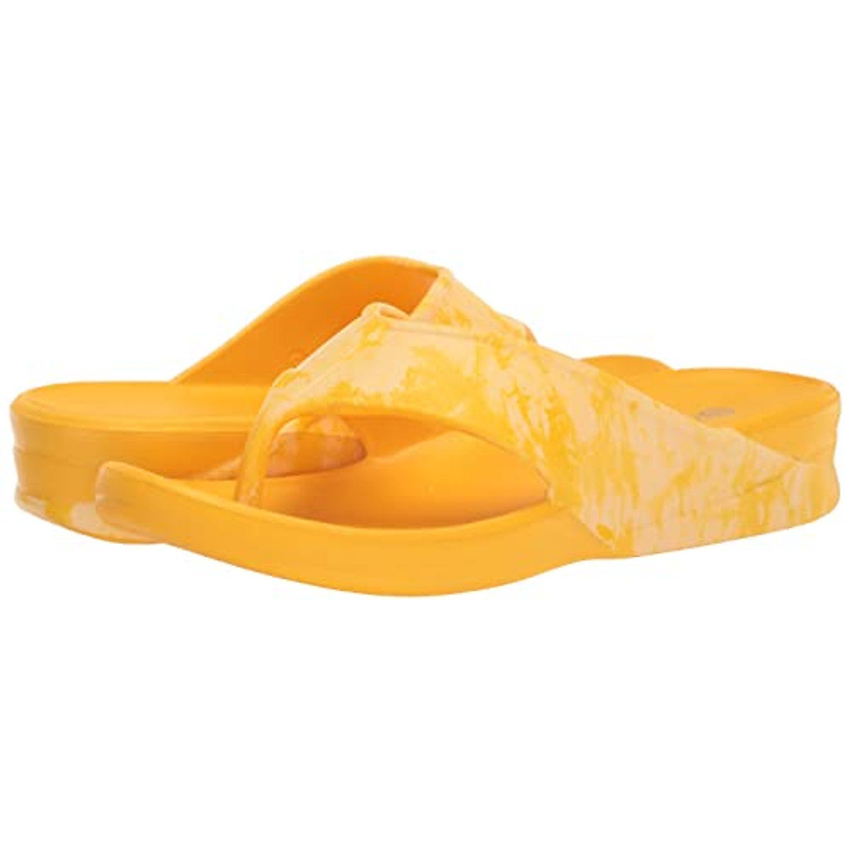 BZees Womens Villa Print Thong Yellow Tie Dye 9 M