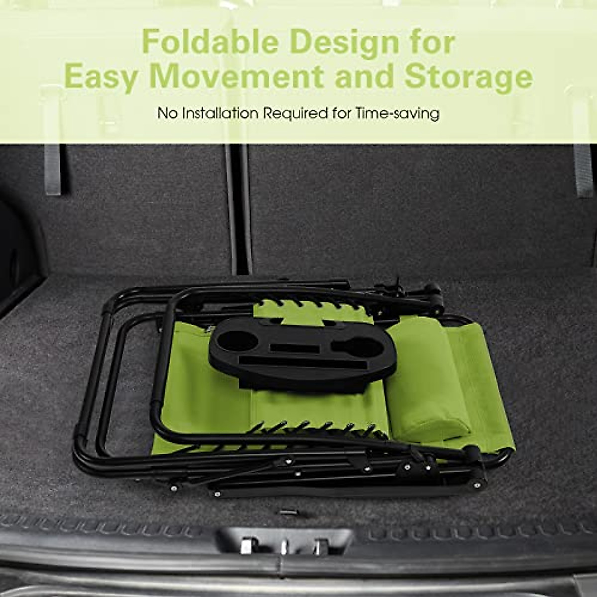 Goplus Zero Gravity Chair, Adjustable Folding Reclining Lounge Chair with Pillow and Cup Holder, Patio Lawn Recliner for Outdoor Pool Camp Yard (Set of 2, Green)