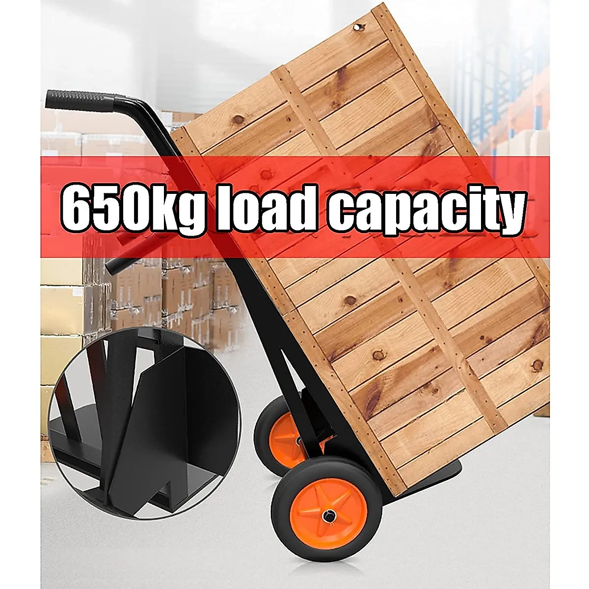 Generic Portable Hand Trucks Foldable Trolley, Folding Cart with Wheels, Luggage Cart Platform Trucks, Load Capacity 650Kg/1430lb