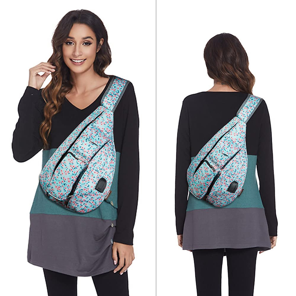 Malirona Sling Bag for Women Sling Backpack Hiking Daypack Multipurpose Crossbody Chest Bag (Orange)