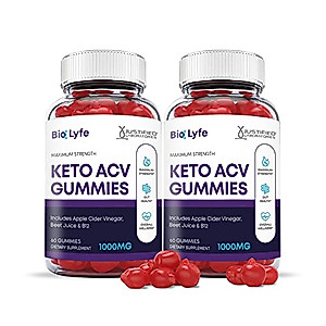 Justified Laboratories (2 Pack) Bio Lyfe Keto ACV Gummies 1000MG with Pomegranate Juice Beet Root B12 120 Gummys