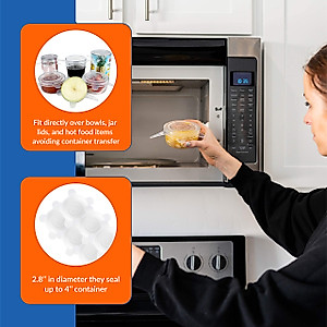 Silicone Stretch Lids (6 Pack- Small Lids) by Modfamily, Reusable, Durable, Expandable. Keeps Canned Food and Drinks Fresh, Dishwasher and Freezer Safe (2.8 In. Diameter -Seals up to 4 Inch Container)