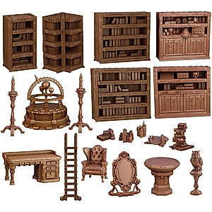 Mantic Games Terrain Crate - Wizards Study Medium Size Set | Highly-Detailed 3D Miniatures | Pre-Assembled Scenery Tabletop Game Accessory for Wargames, Board Games and RPGs | Made by Mantic Games