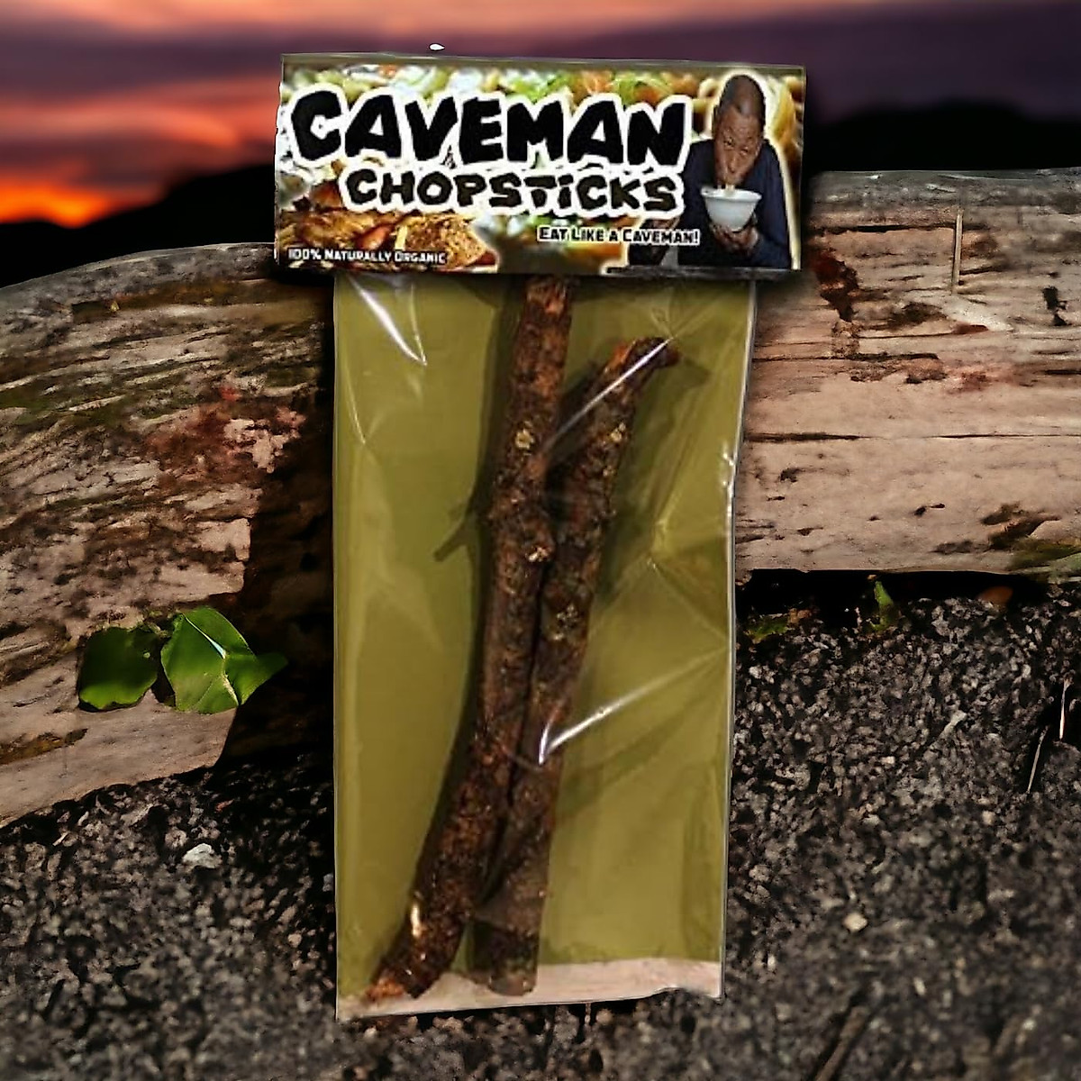 Caveman Chopsticks - Funny Chopsticks - Funny Gag Gifts - Gag Gifts for Dieters - Primitive Eating Utensils - Primitive Utensils by Gears Out