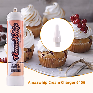 ANAZWHIP Cream Charger 640g 0.95L nitrous oxide tank from whipped cream (640g original-2 cylinders)