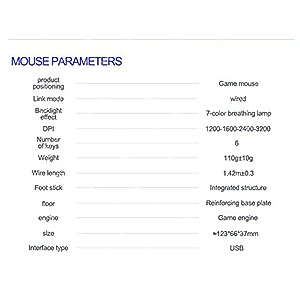 Smaige Gaming Mouse Wired,6 Buttons, 4 Adjustable DPI Up to 3200 DPI, 7 Circular & Breathing LED Light, Multifunction Wired Mouse Used for Games and Office (Black)