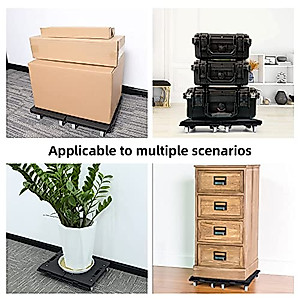 Furniture Moving Dolly with Rubber Wheels,2 Pack Furniture Mover,Heavy Duty Small Flat Dolly Cart with Rope,Portable Dollies 16.3 * 11.4 inch 500 Lbs for Moving