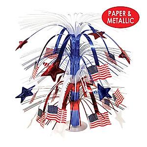Beistle USA Flag Cascade Centerpiece, One Size, Red/White/Blue
