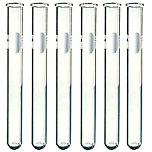 6 Pack - 20x150mm Pyrex Glass Test Tubes with Rim and Marking Spot