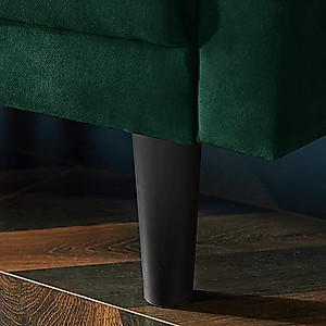 Reversible SECTIONAL Sofa Sleeper with 2 Pillows Dark Green Velvet