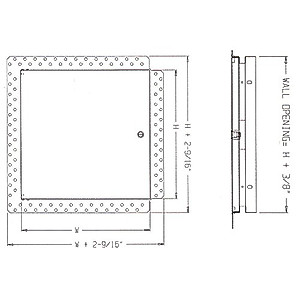 DW-5040 Acudor 30 x 30 Flush Access Door with Drywall Bead Flange