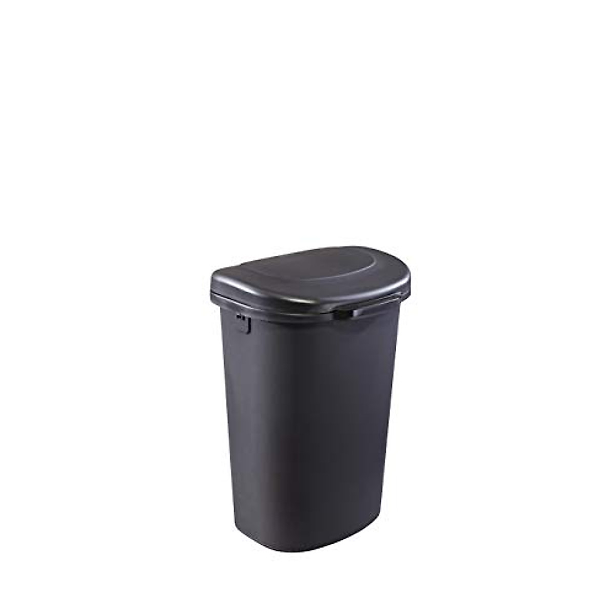 Rubbermaid Commercial Products Touch Top Trash Can/Wastebasket with Lid, 13-Gallon, Small Black Garbage Bin for Home/Kitchen/Bathroom/Bedroom/Office