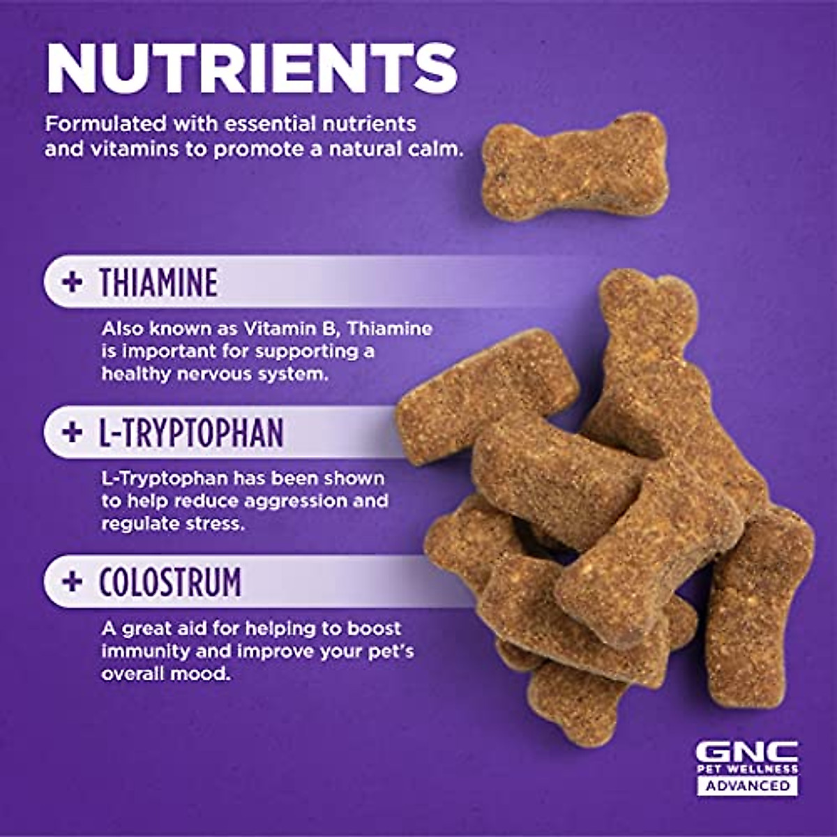 GNC for Pets Advanced Bundle of Nerves Dog Supplements - Dog Chew, Dog Calming Supplements, Digestion Supplements for Dogs - 90 Count Soft Chew Dog Supplements for Calming and Digestive Support