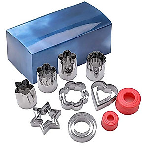 Oneleaf Stainless Steel Cutter Shapes Set,20pcs,Vegetable,Fruit,Mini Pie,Doughnut/Donut,Sandwich,Biscuits,Cookie Metal Easter Fun Cutter Model,For Baking&Decorative Food,Kids,Christmas Holiday Party…