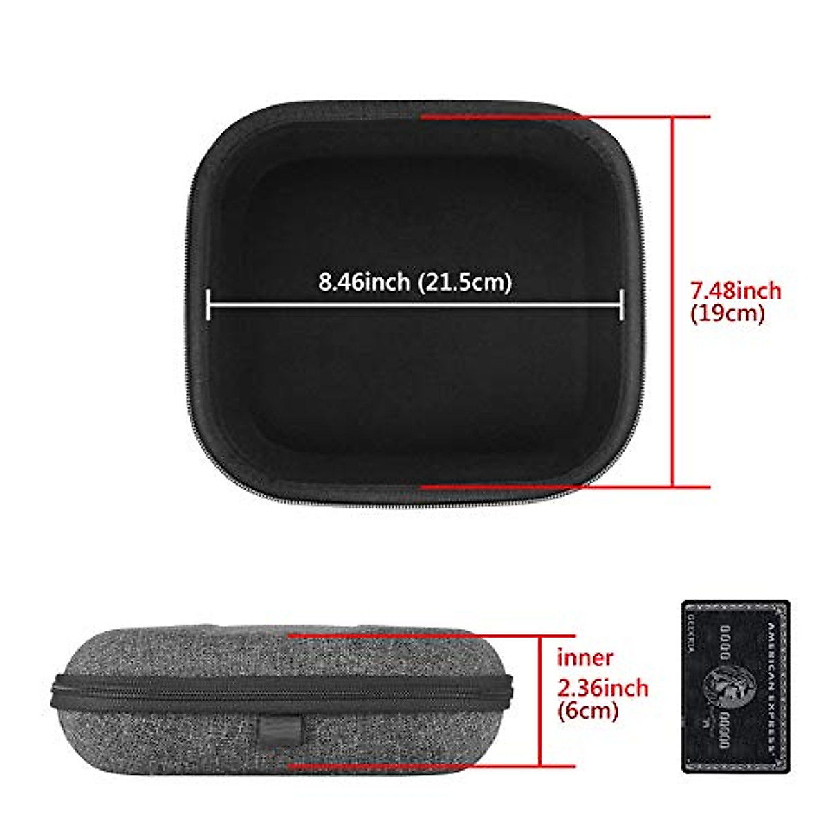 Geekria Shield Headphones Case Compatible with Sony WH-1000XM5, WH-CH720N, WH-CH710N, WH-CH700N, WH-1000XM4, WH-XB910N Case, Replacement Hard Shell Travel Carrying Bag with Cable Storage (Grey)