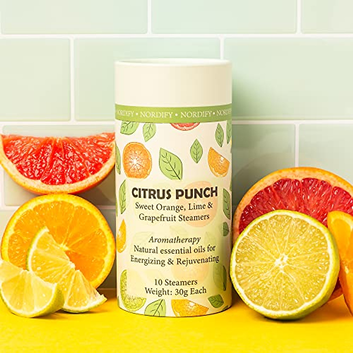Nordify Citrus Punch Shower Steamers Aromatherapy Variety Pack of 10 - Gifts for Mom, Gifts for Women and Men, Shower Bombs with Citrus Essential Oils