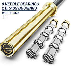 E.T.ENERGIC 7ft Olympic Barbell 45lb Barbell Bar Men's 1500-lbs Capacity Alloy Steel for 2" Olympic Plates for Weightlifting, Powerlifting, Gym Home Exercises