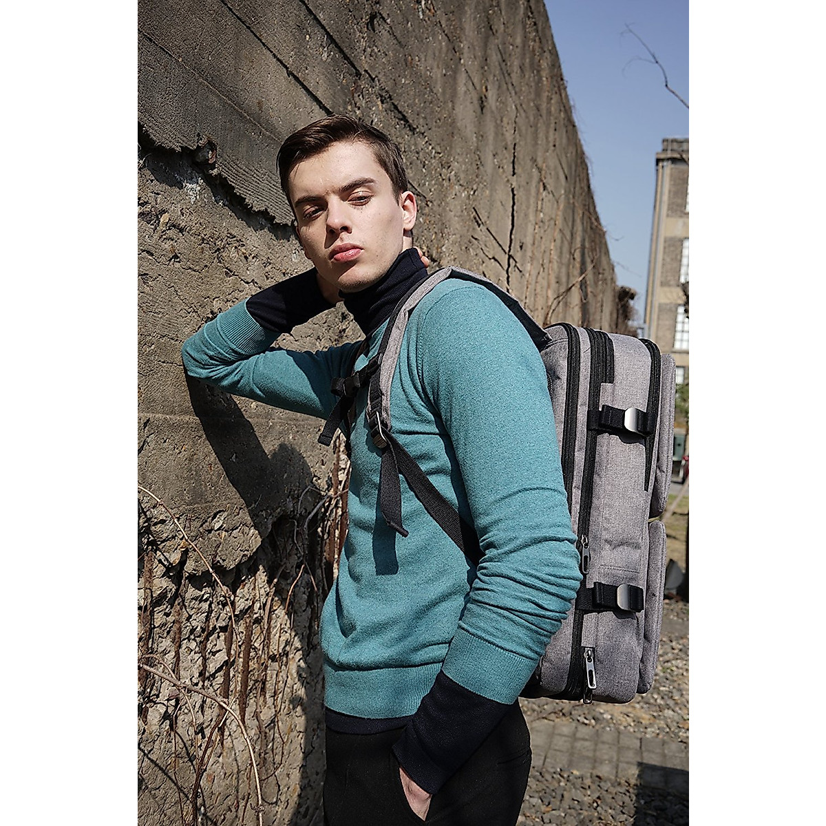 Cai Unisex College Bag, Large Travel Laptop Backpack 15 Inch 17 Inch Computer Water Resistant Rucksack (17, Black)