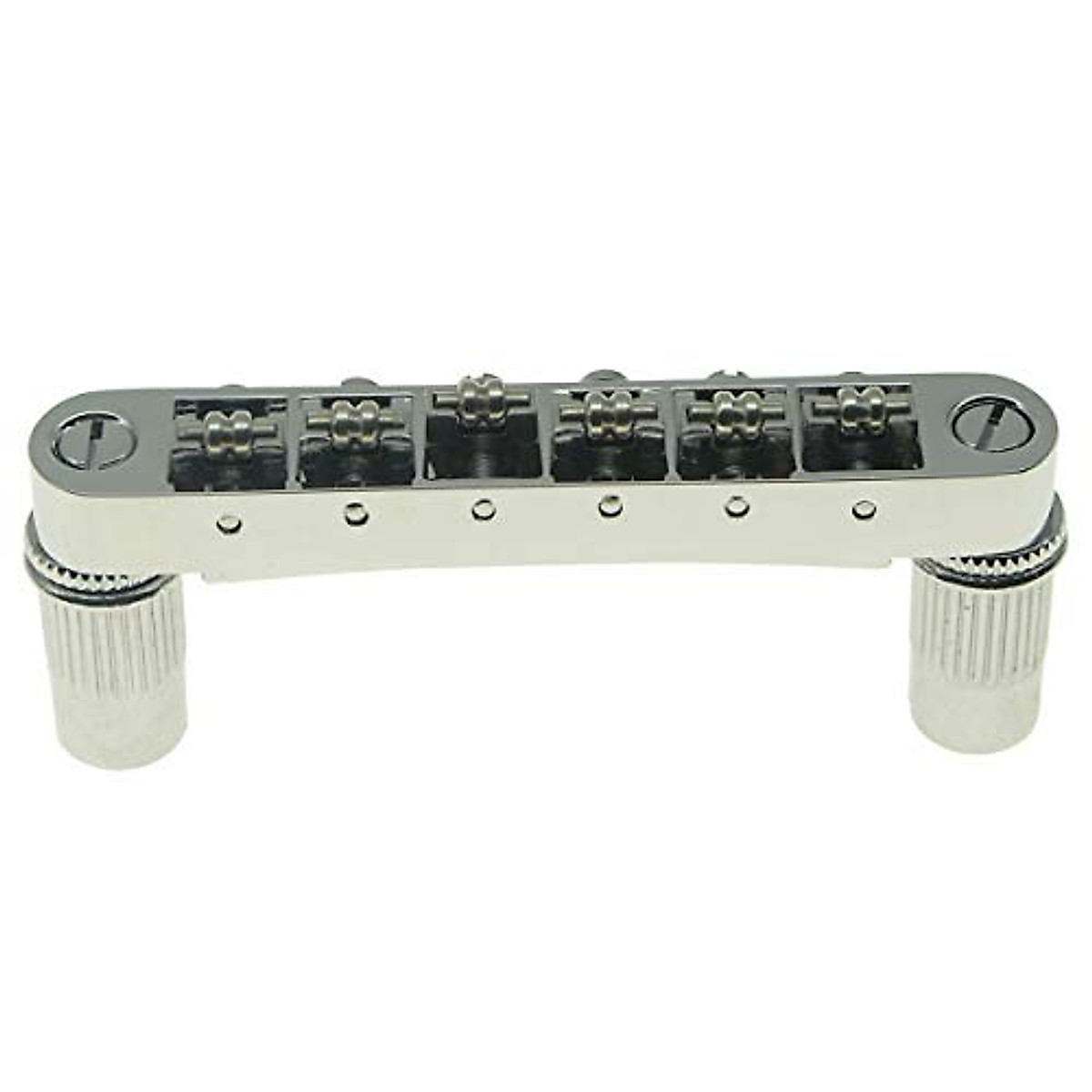 KAISH Chrome Guitar Roller Saddle Bridge Tune-O-Matic Bridge with Roller Saddles For Epi Les Paul,SG,Dot,Bigsby Guitar with M8 Threaded Posts