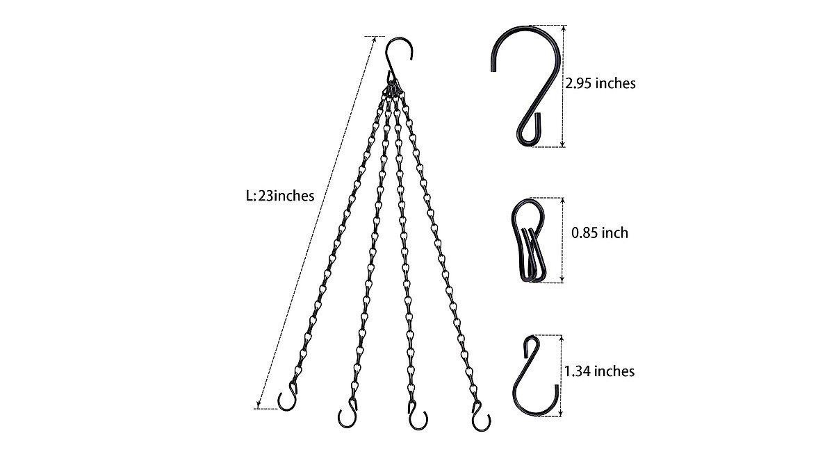 Durable 23-Inch Hanging Chains for Plant Hangers - Pack of 3