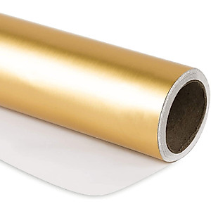 RUSPEPA Golden Metallic Wrapping Paper - Solid Color Matte Paper Perfect for Wedding, Christmas, Baby Shower - 17.5 Inches X 32.8 Feet