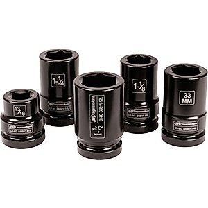 Ingersoll Rand SK8C5TN 1" Drive SAE Deep Truck Service Impact Socket Set (5 Piece)