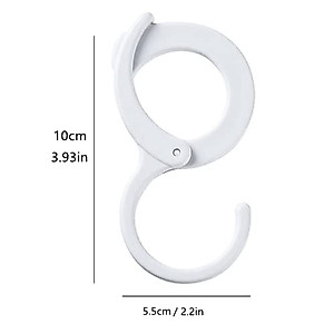 White Hanging Hooks, Multi-Purpose Hanging Hooks Hangers,Table Edge Hook,Hook Clip,Hanging Clips Hook,Windproof Hook, for Home, Office, Workshop, Exhibition(6 PCS, White)