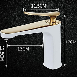 JBQ Bathroom Faucets Bathroom Sink Faucet Bathroom Vanity Faucet Solid Brass Sink Faucet Hot and Cold Single Handle countertop Mounted Toilet Crane Faucet (Color : Black Gold)
