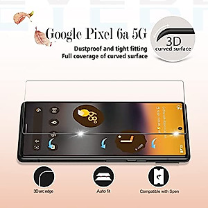 YEYEBF Google Pixel 6A 5G Screen Protector + Camera Lens Protectors, [2+2 Pack] Full Coverage Tempered Glass Screen Protector for Google Pixel 6a 5G-6.1 Inch [Case-Friendly][Fingerprint Compatible]