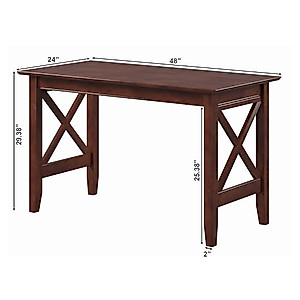 Multi-Purpose Desk, Writing Desk, Craft Table, Work Table, Computer Desk, Solid Wood, Brown