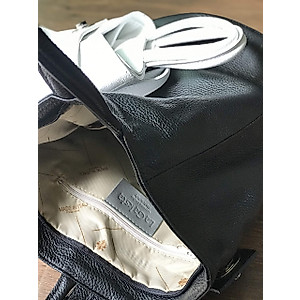 LaGaksta Stella Convertible Leather Backpack Purse – Casual Travel Tote Bag (Black)