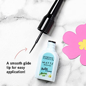 Physicians Formula Matte Monoi Butter Liquid Matte Eyeliner, Eye Makeup, Dermatologist Tested, Black, Brush Eye Liner