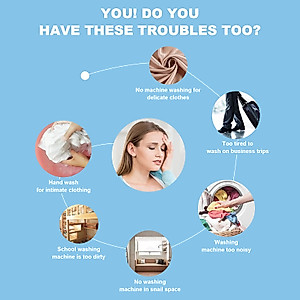 Portable Washing Machine,Mini Washing Machine with Suction Cups, 3 in 1 Bubble Cleaning USB Ultrasonic Powered Turbo Washing Machine & Sink Dishwasher for Camping, Travelling, Business Trip,3.54i