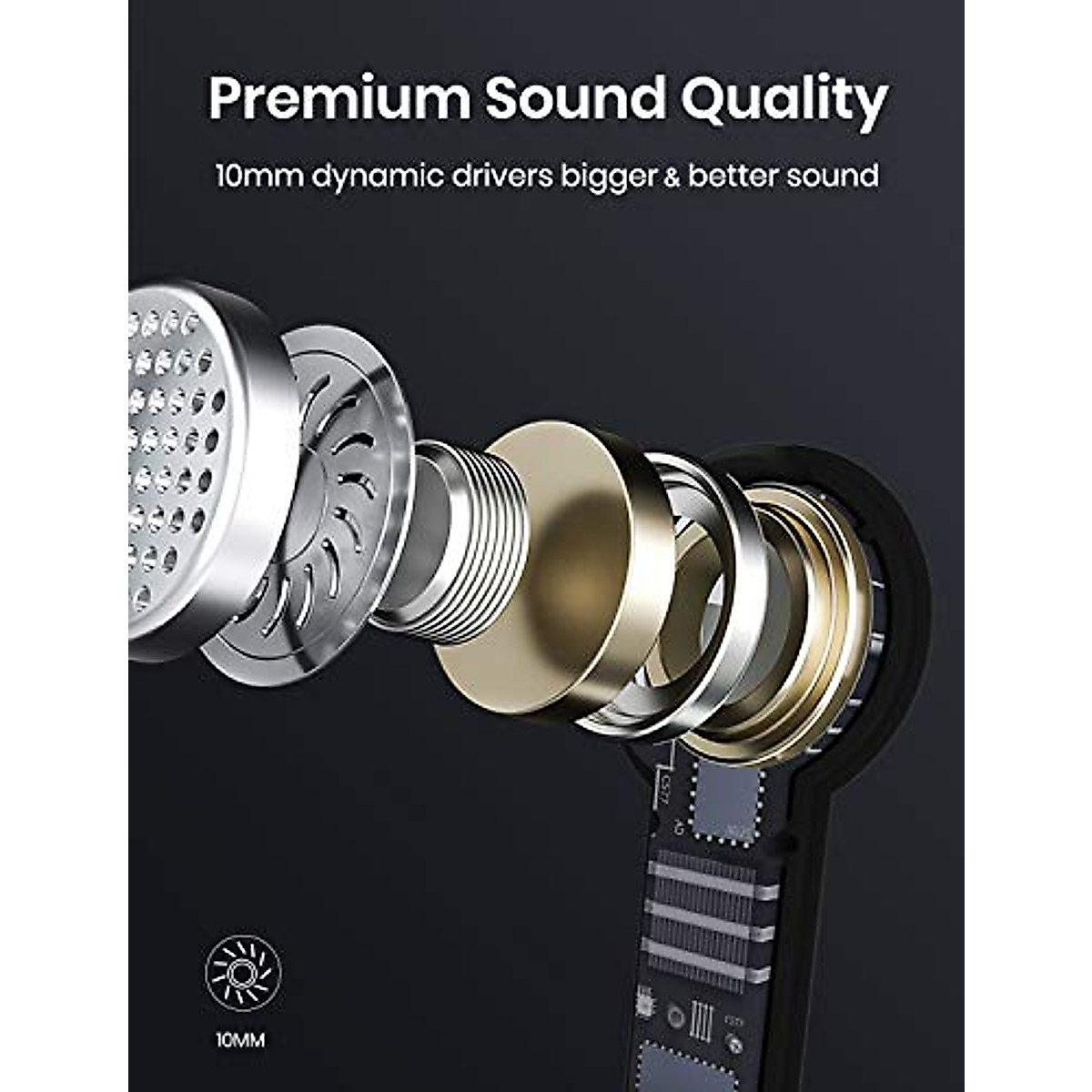 dyplay Bluetooth 5.0 Wireless Earbuds with Qi Wireless Charging Case Touch Control in Ear Waterproof TWS Stereo Headphones with Mic and Deep Bass Sound Headsets for Music/Work/Travel