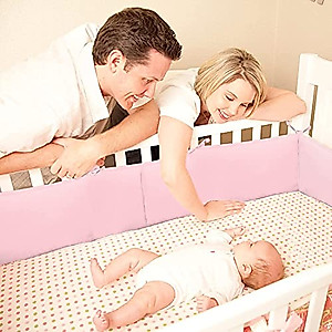 Boys&Girls Baby Crib Bumpers Soft Cotton Padded,4 Sides Padded Crib Protector Bumper Cushion Crib Cotton Padding for Sides,Breathable Mesh Crib Liner Crib Bumper Pads-Anti-Bumper (F-S)